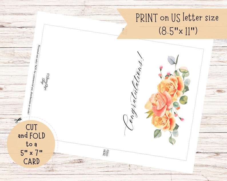 Printable Congratulations Card, Congratulation Rose Card Printable ...