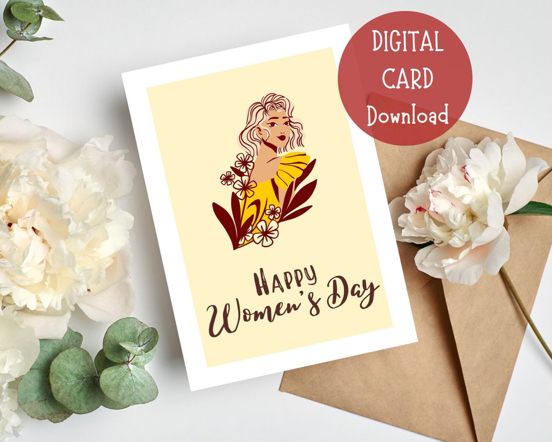 Digital Women's Day Card, Women's Day Printable Card, International ...