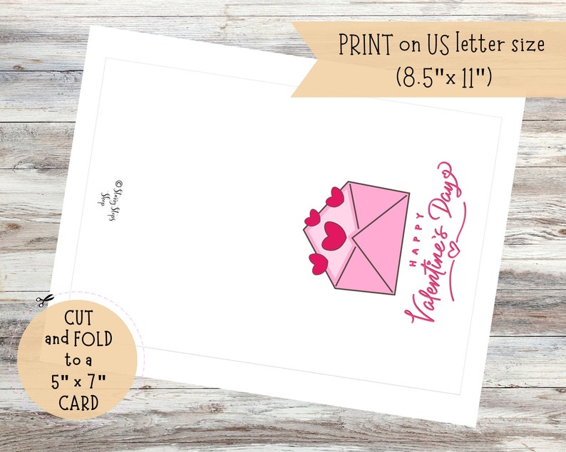 Happy Valentine's Day Printable Card | Valentines Day Love Letter Card ...