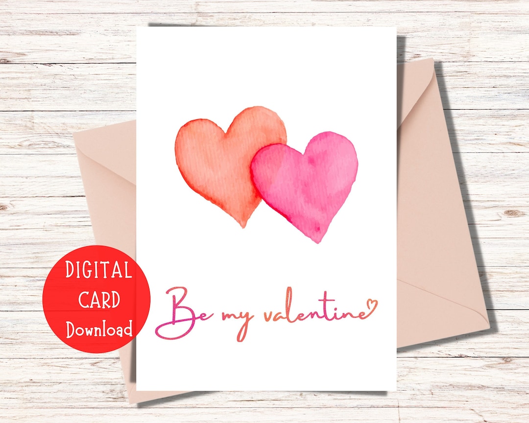 Be My Valentine Printable Card | Valentines Day Card Digital Download ...