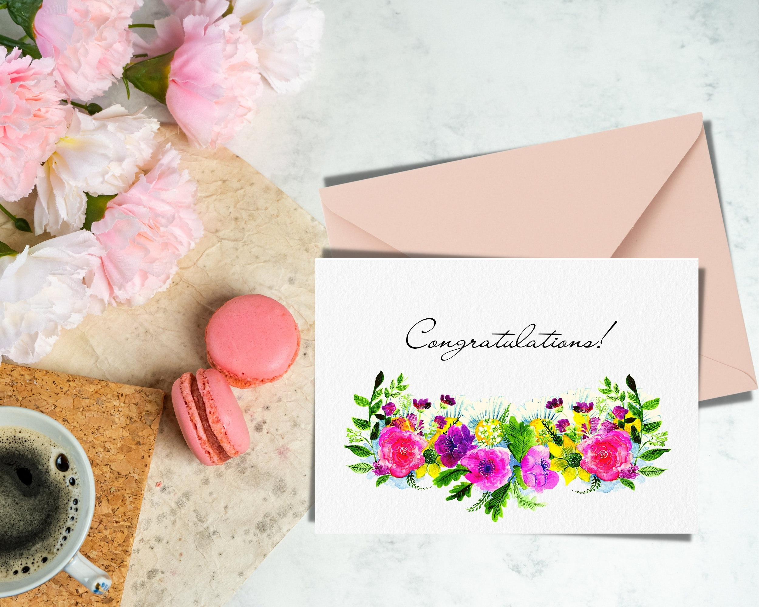 Printable Congratulations Card, Congratulations Card Printable, Flower ...