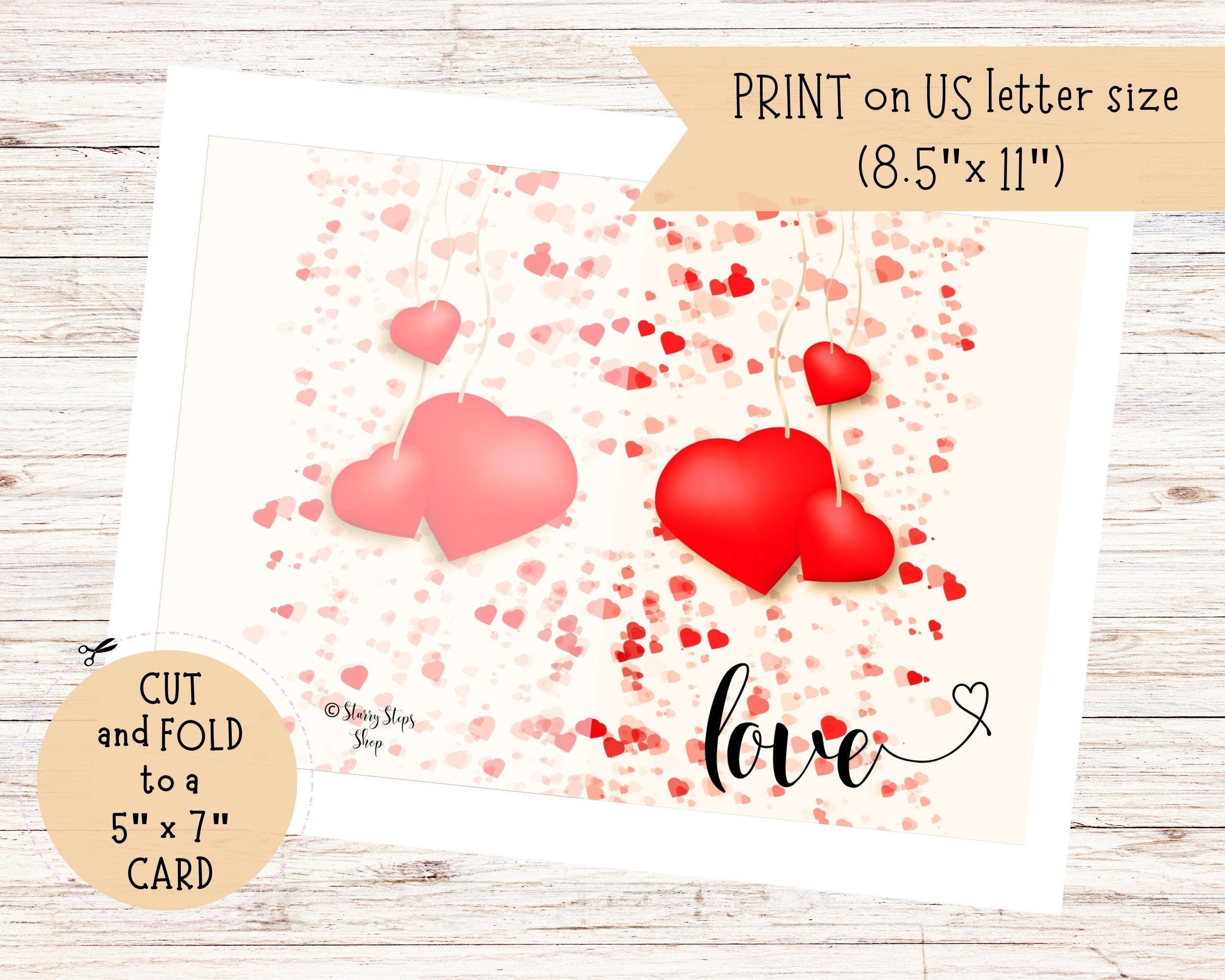 Happy Valentine's Day Printable Card Happy Valentine's Day Digital ...