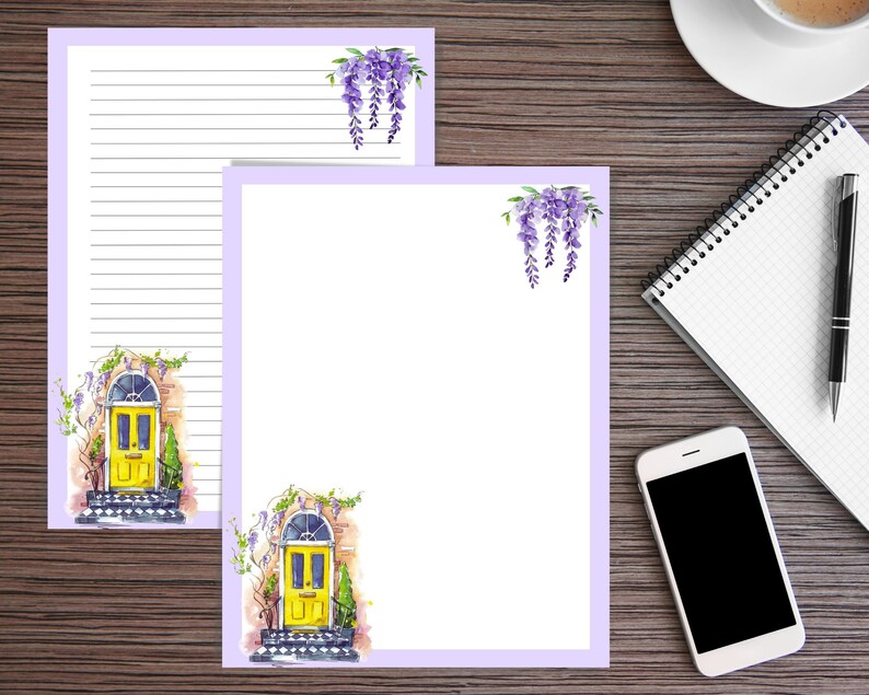 Printable Stationery Paper Set, Lined Printable Paper, Blank Paper ...