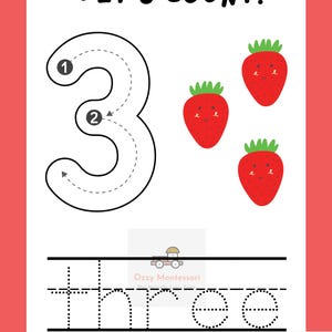 Let's Count the Number 1-10 Math Worksheet - DIGITAL - PRINTABLE - Etsy