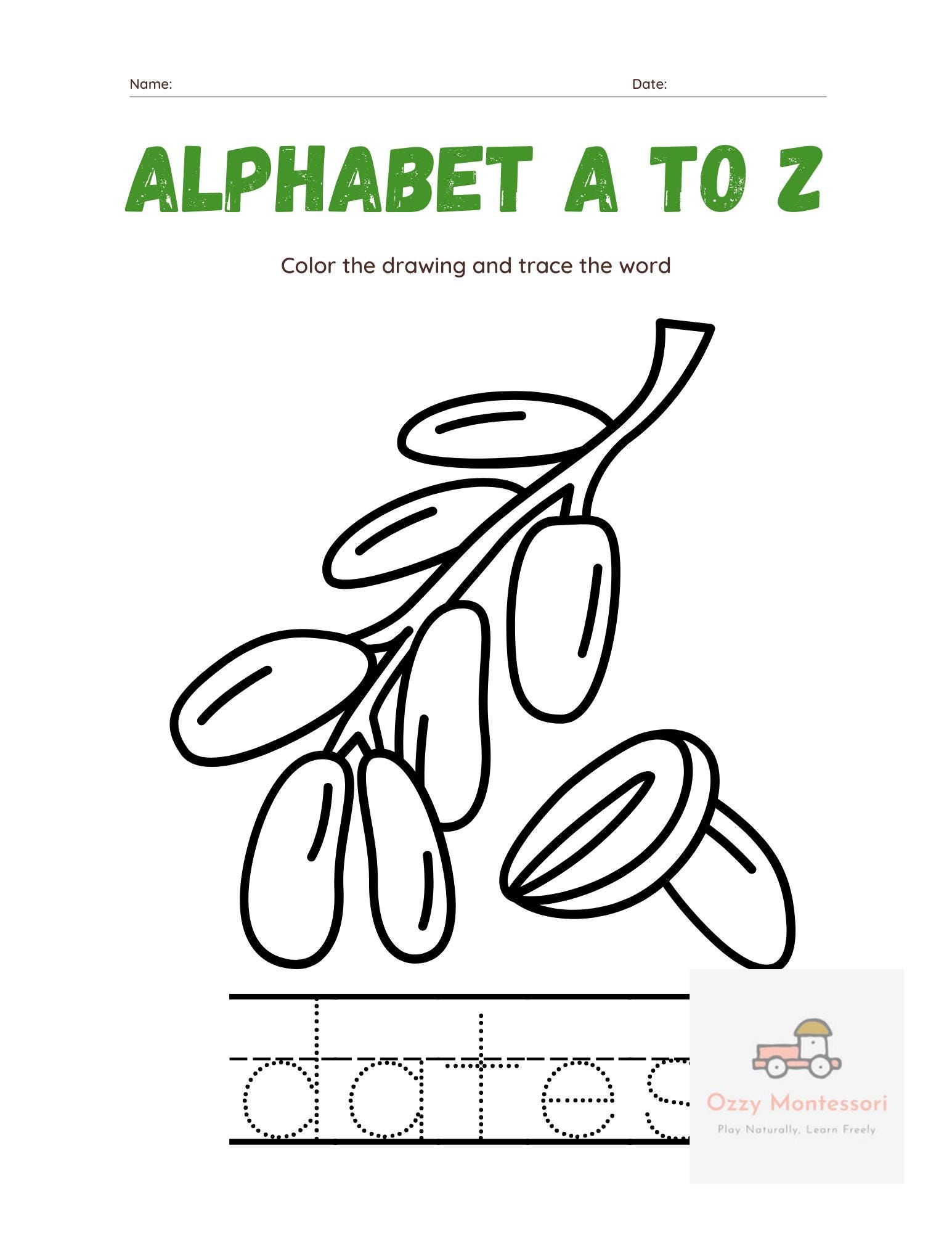 Coloring Alphabet Tracing Worksheet - Homeschooling Preschool ...