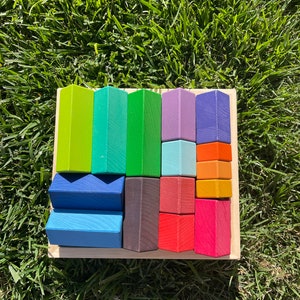 PERSONALIZED Village Building Blocks Set | Rainbow Buildings | Perfect ...