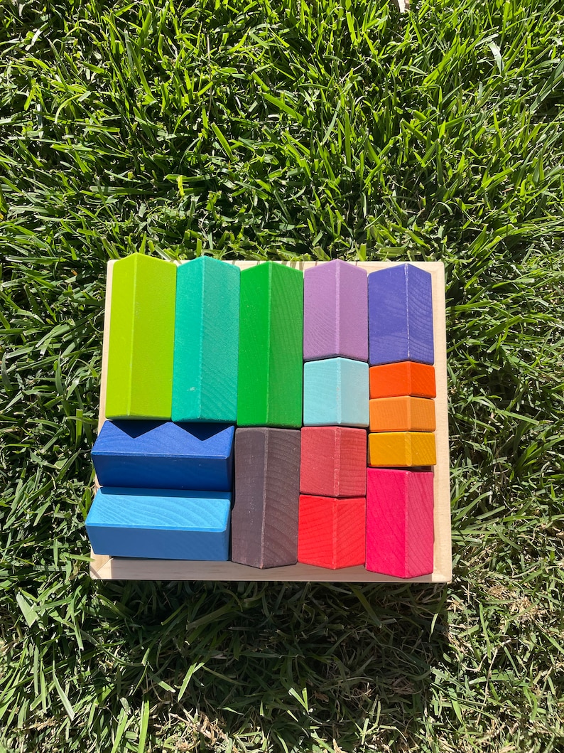 PERSONALIZED Village Building Blocks Set | Rainbow Buildings | Perfect ...