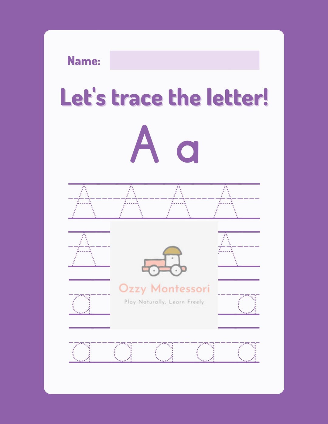 Trace the Letter - 26 Letter Tracing Worksheet - Line Tracing Activity ...