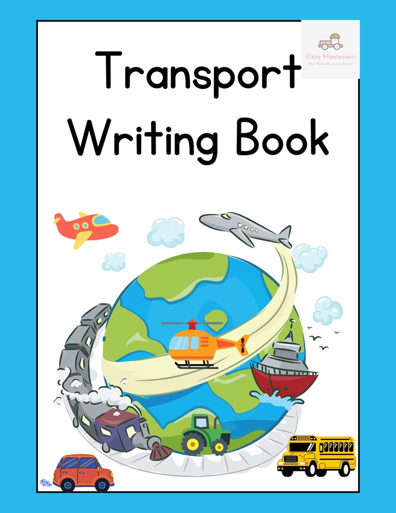 Black White Transport Writing Book - Coloring Book - DIGITAL ...