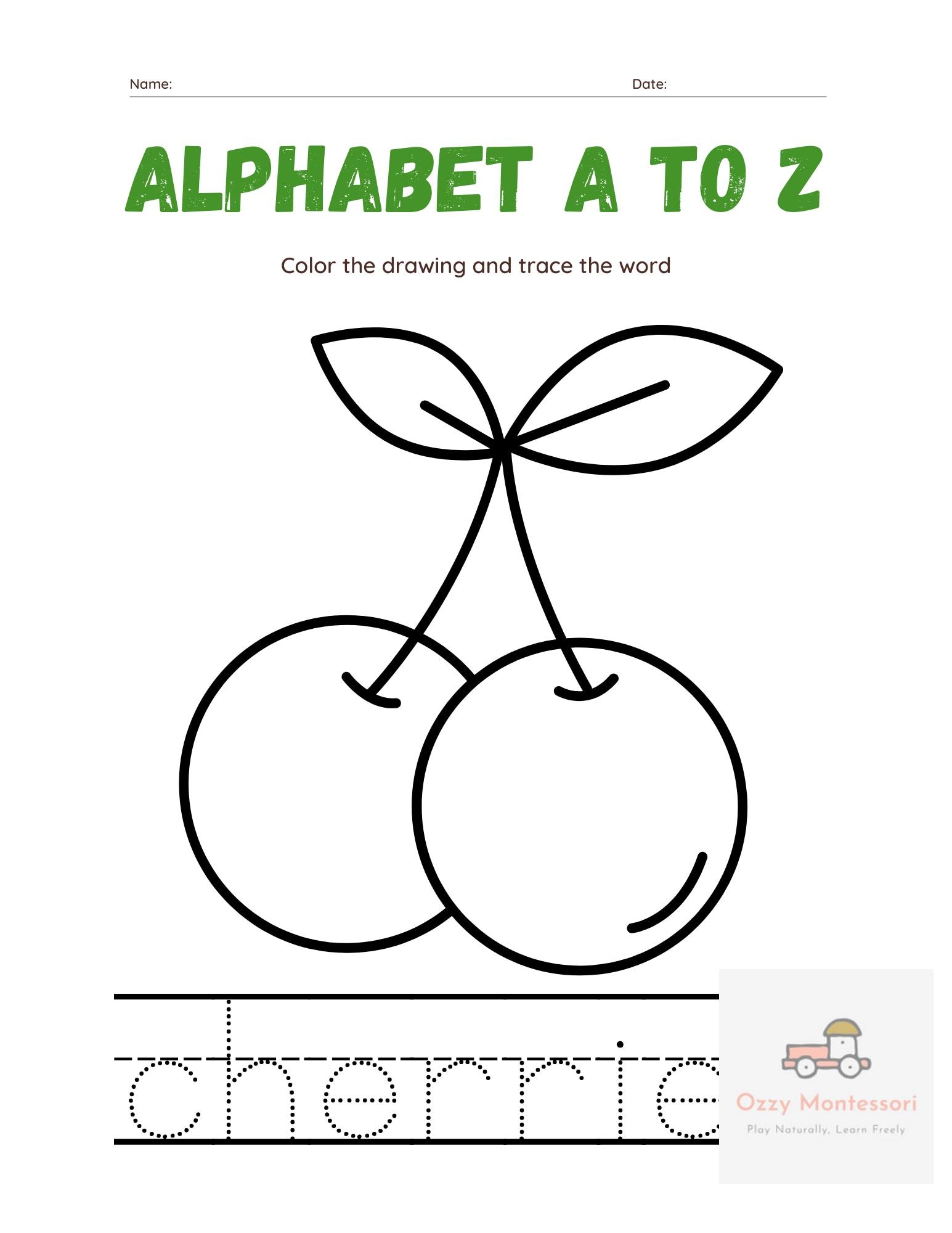 Coloring Alphabet Tracing Worksheet - Homeschooling Preschool ...