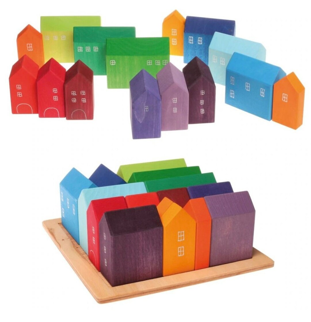 PERSONALIZED Village Building Blocks Set | Rainbow Buildings | Perfect ...