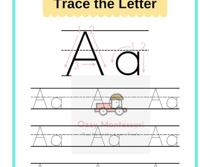 Buy Printable Worksheets Trace the Letters Uppercase A - Z Preschool ...