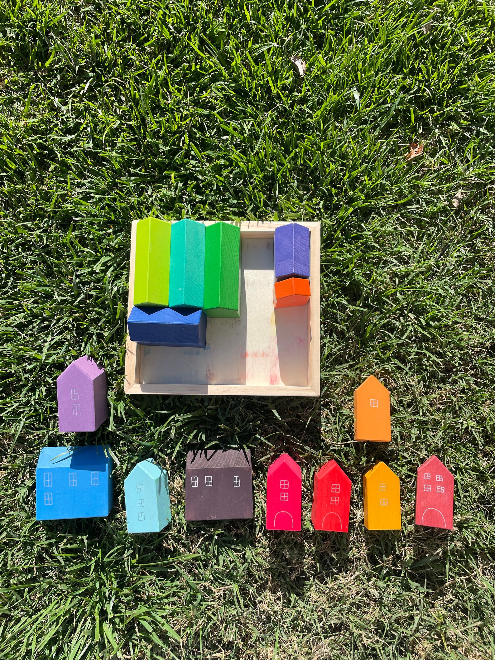 PERSONALIZED Village Building Blocks Set | Rainbow Buildings | Perfect ...