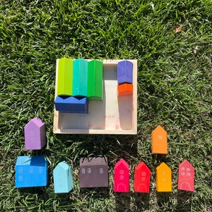 PERSONALIZED Village Building Blocks Set | Rainbow Buildings | Perfect ...