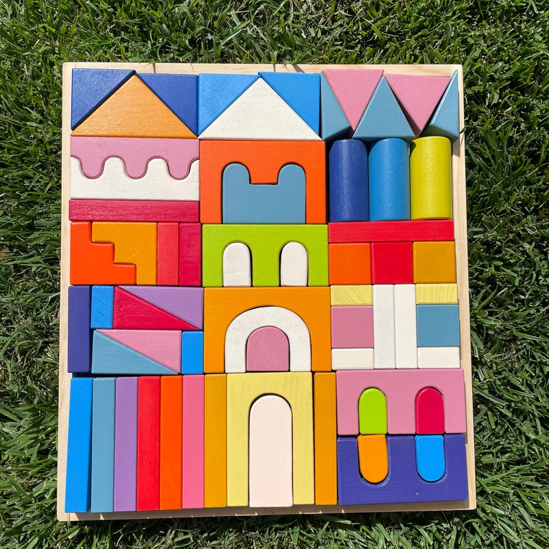 Toy House Building Blocks - Etsy