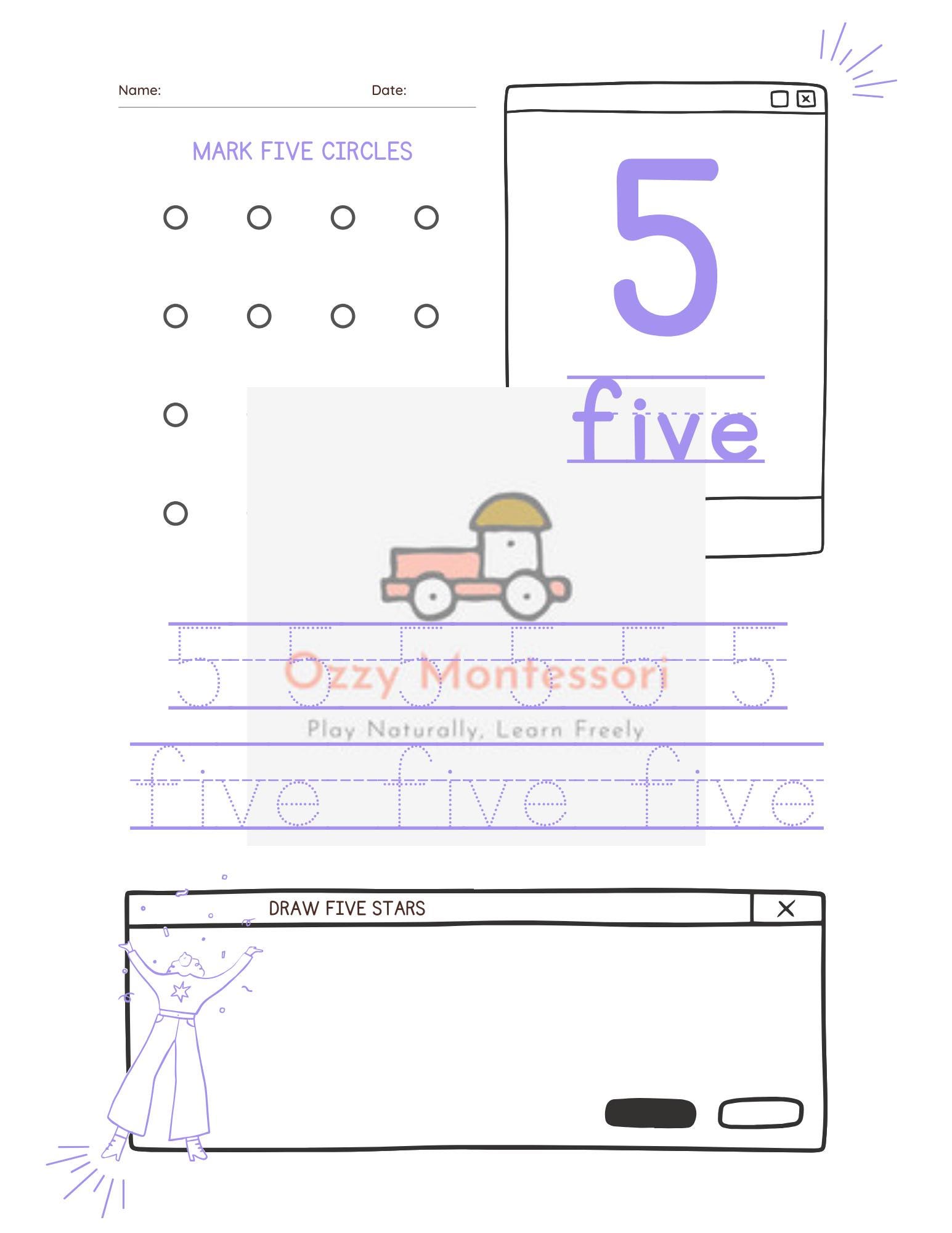 Learning & Tracing Numbers 0-10 Set Worksheet - Kindergarten Worksheet ...