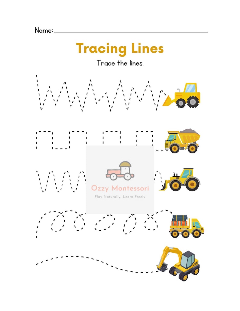 Tracing Lines - DIGITAL - PRINTABLE - Etsy