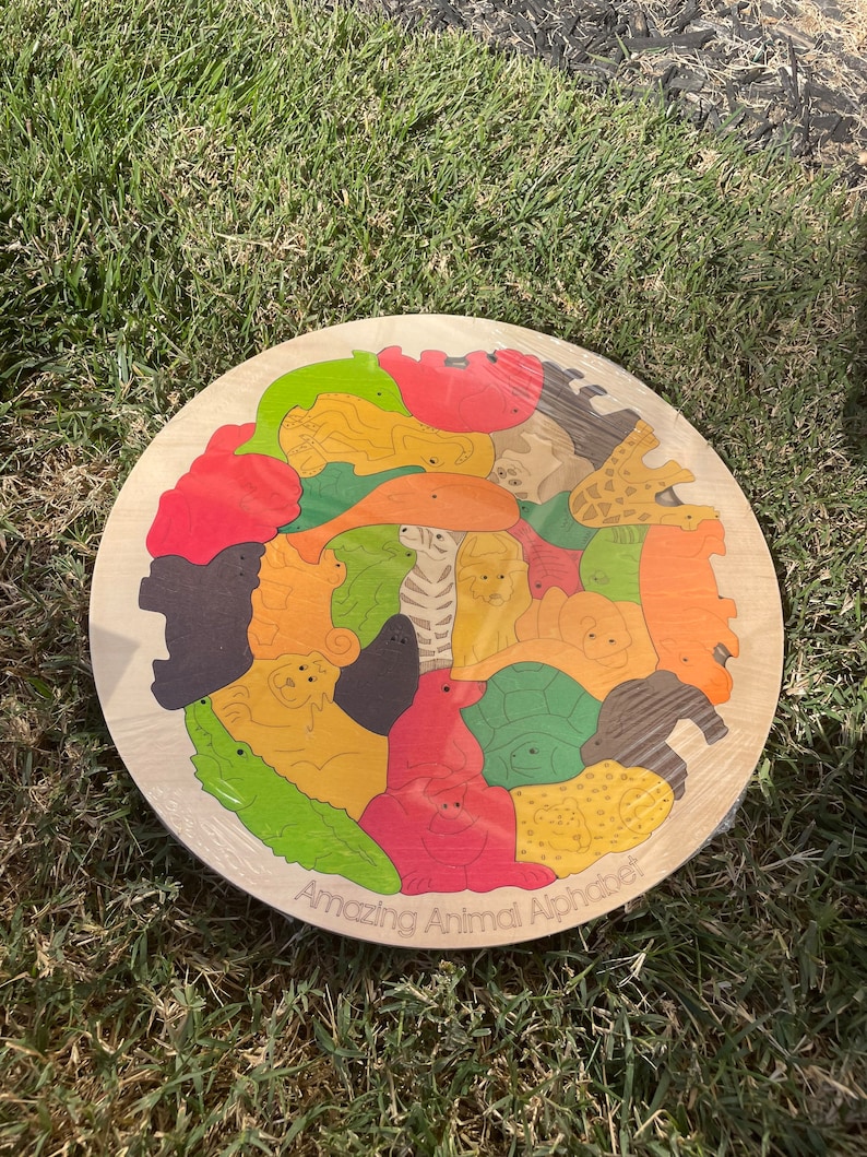 PERSONALIZED Montessori Animal Alphabet | Wooden Educational Puzzle - Etsy