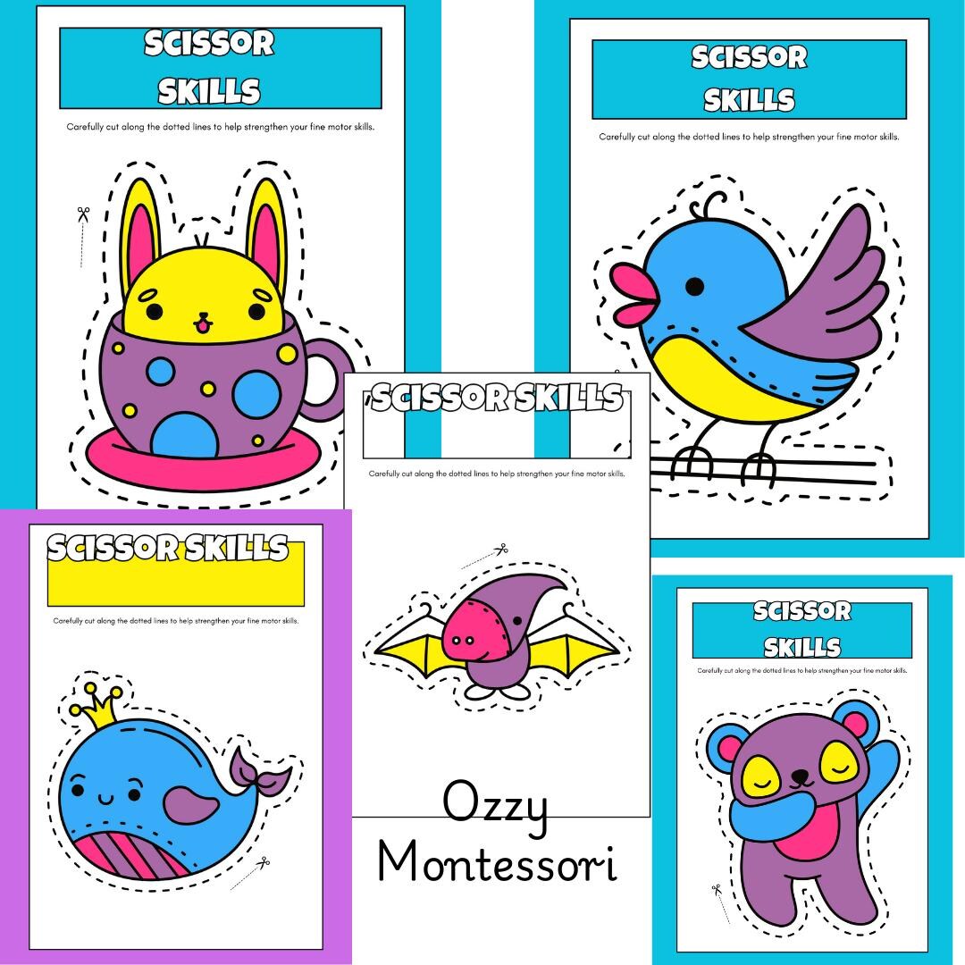 Scissor Skills Activity Worksheet for Preschool Students - Fine Motor ...
