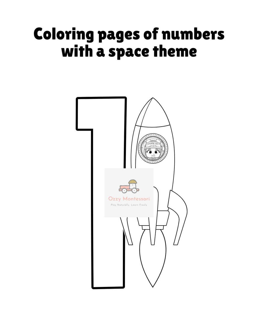 Coloring Pages of Numbers With a Space Theme - Learning Counting - 8 ...