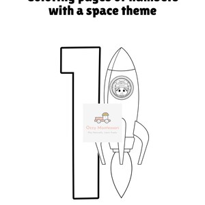 Coloring Pages of Numbers With a Space Theme - Learning Counting - 8 ...
