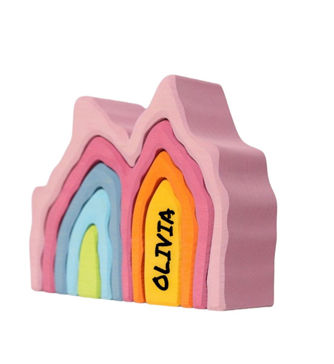 PERSONALIZED Four Elements Stacking | Coral Reef Stacker | Wooden ...