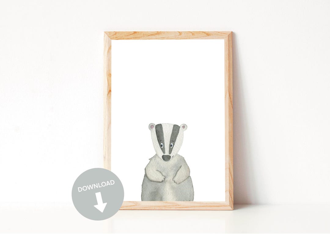 Digital Poster Badger in Various Sizes - Etsy