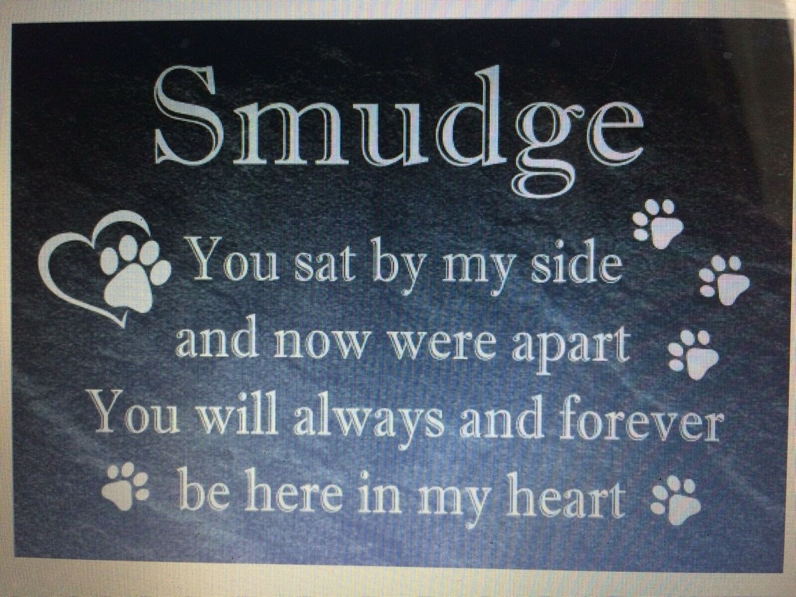 Personalised Welsh Slate Pet Memorial Plaque Sign Cat Dog Rabbit Animal ...