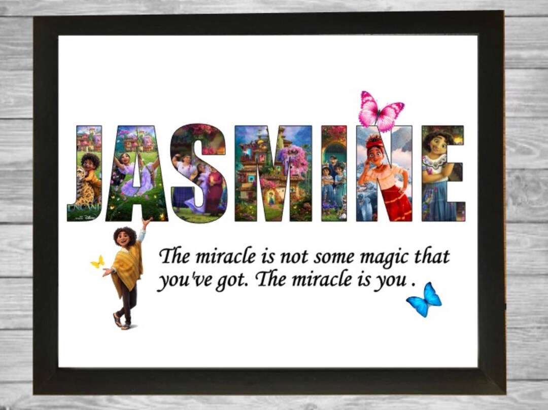 Personalised Encanto Name Word Art Gift Birthday Christmas Frame Print ...
