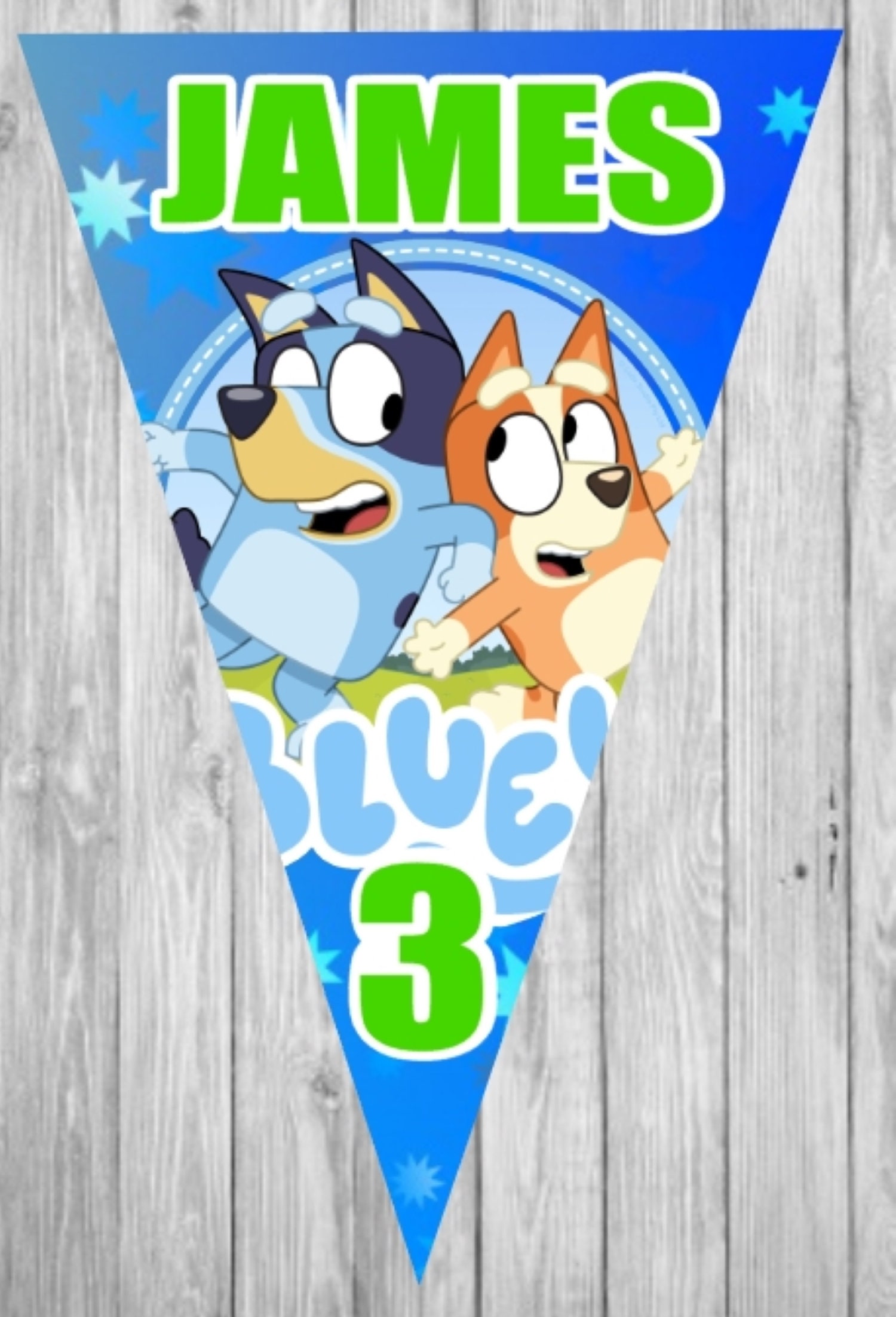 Personalised Bluey Bunting, 6 Flags, Birthday, Party - Etsy UK