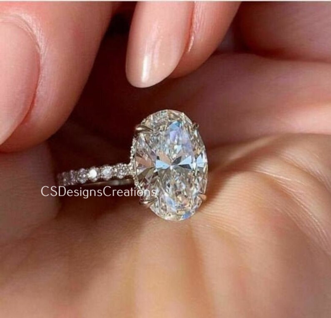 4.00 Ctw Classic Oval Engagement Ring Womens Proposal Ring - Etsy