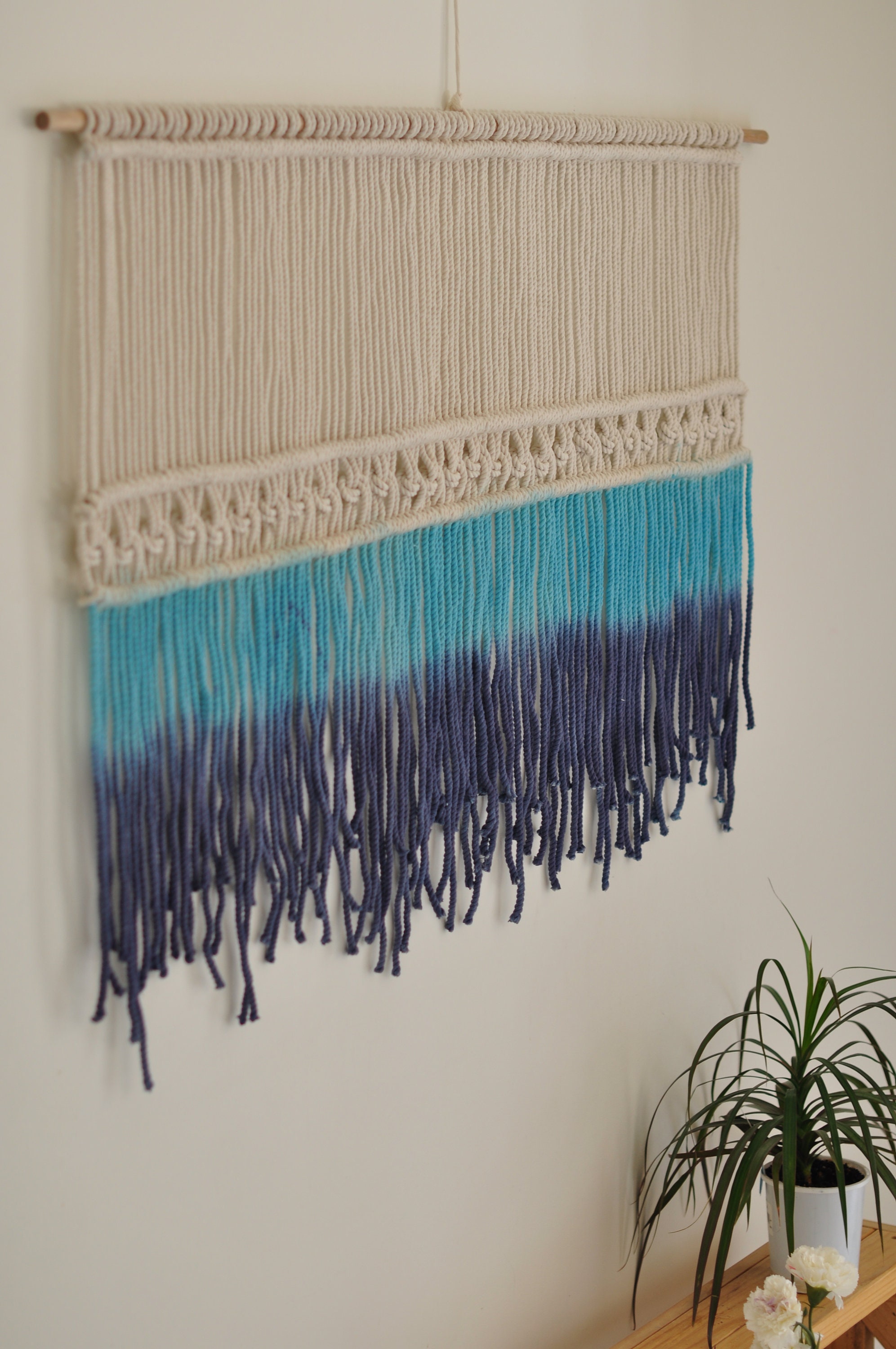Blue Shade Macrame Wall Hanging - Etsy