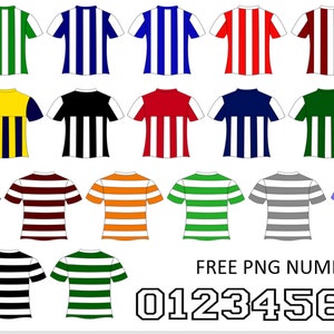 Football T Shirt Clipart Set X 63 - Soccer T Shirts Back Only - 300 DPI ...