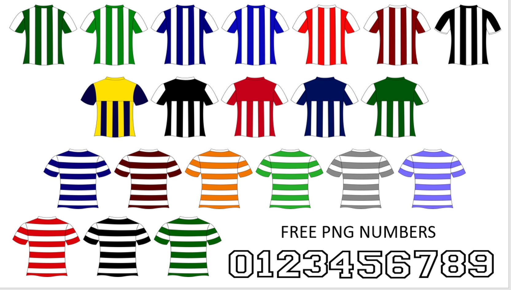 Football T Shirt Clipart Set X 63 Soccer T Shirts Back Only - Etsy