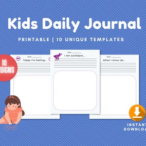 Kids Daily Journal Printable, Digital Download, Kids Activity Downloads ...