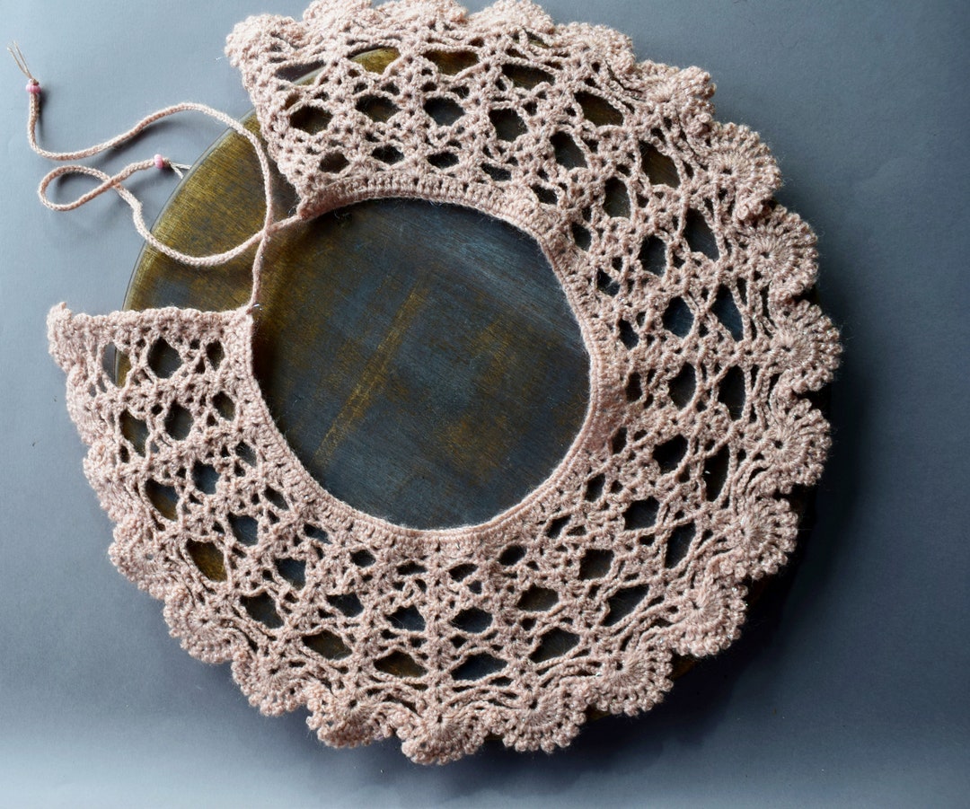 Angora Crochet Collar, Lace Collar Vintage Inspired Crochet Collar ...