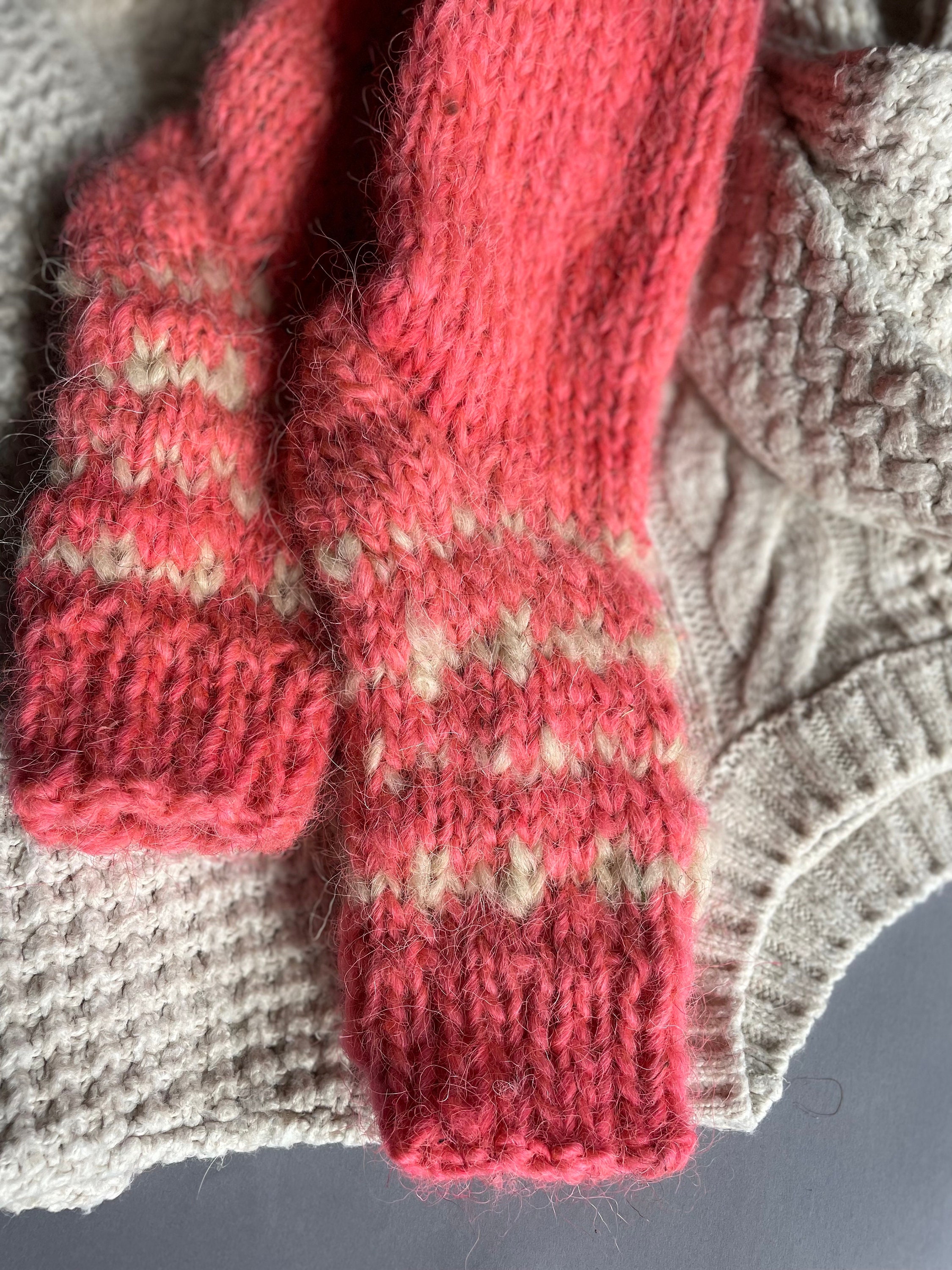 Neon Pink Wool Socks: Hand-knitted Warm Winter Socks - Etsy