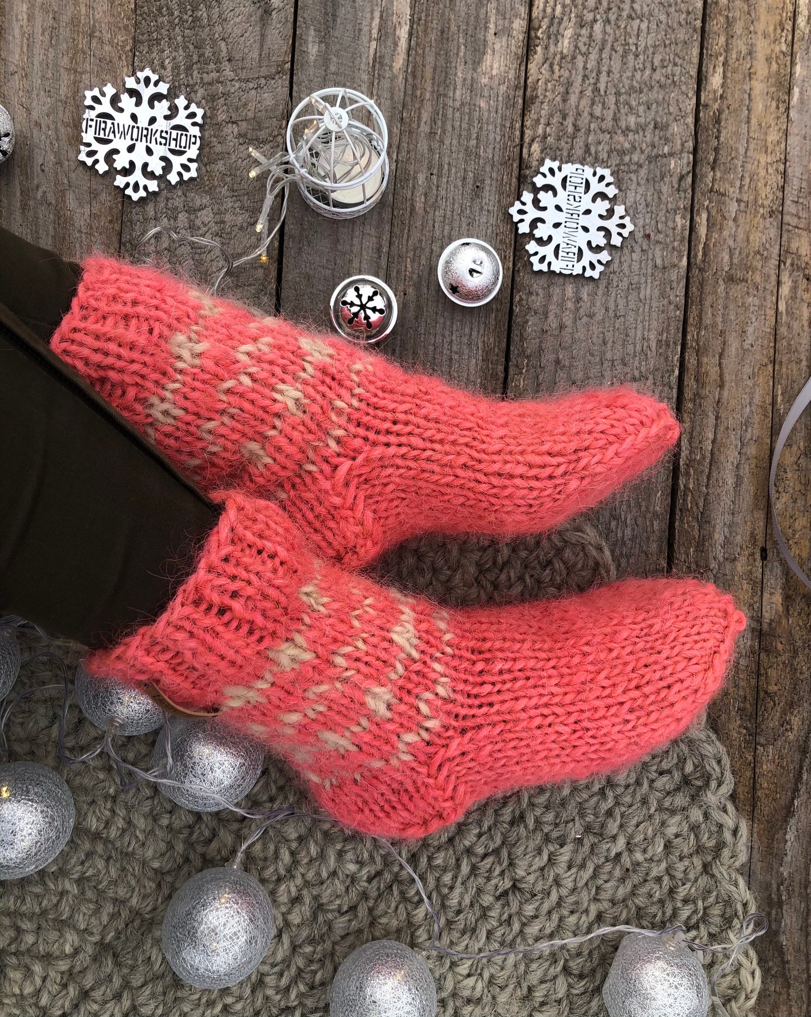 Neon Pink Wool Socks: Hand-knitted Warm Winter Socks - Etsy
