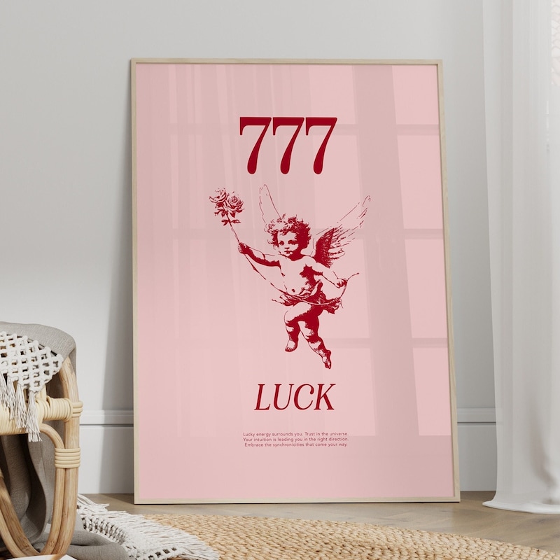 Angel Number Wall Art Red - Etsy