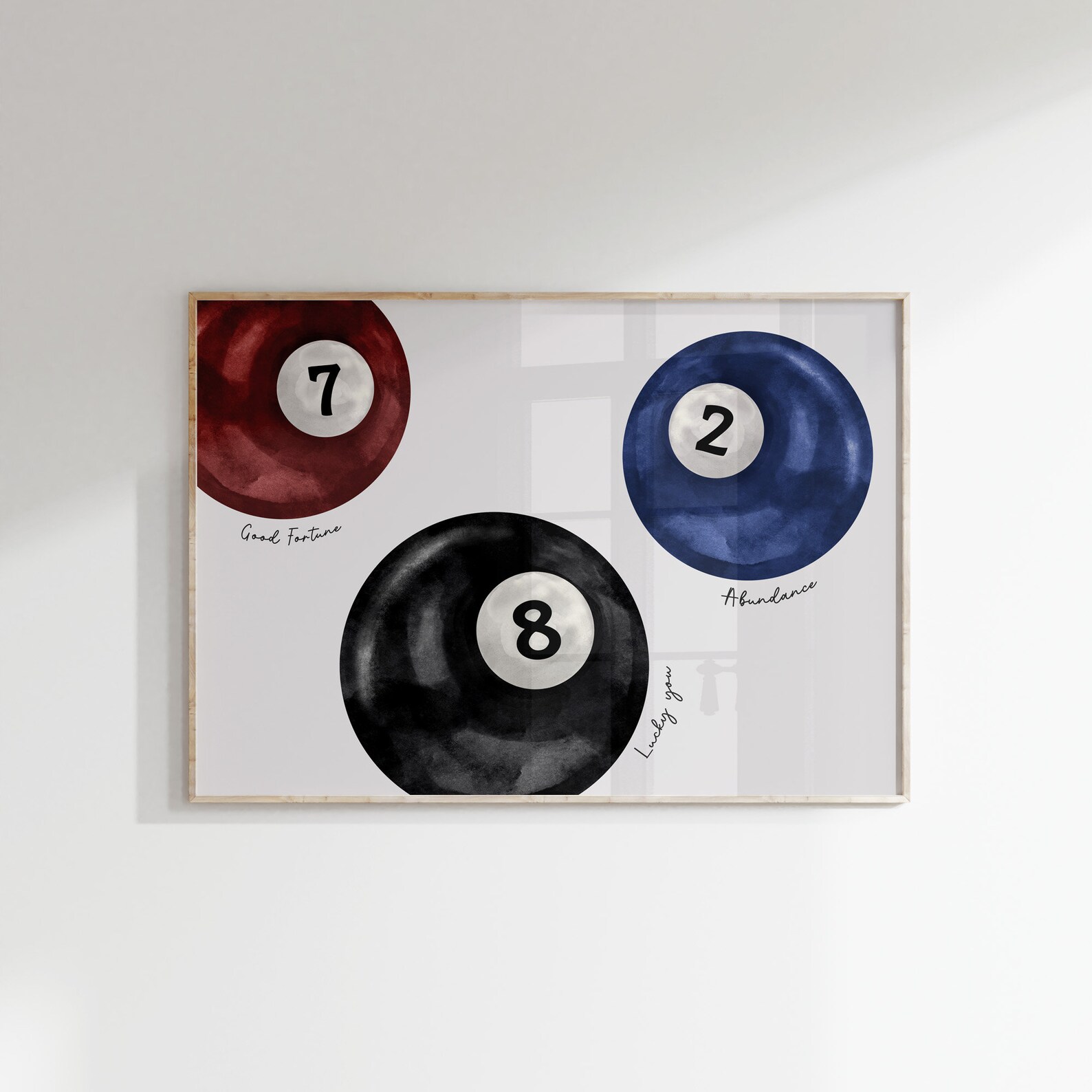 Vintage 8 Ball Print, Lucky Pool Ball Wall Art, Retro Hand Drawn Poster ...