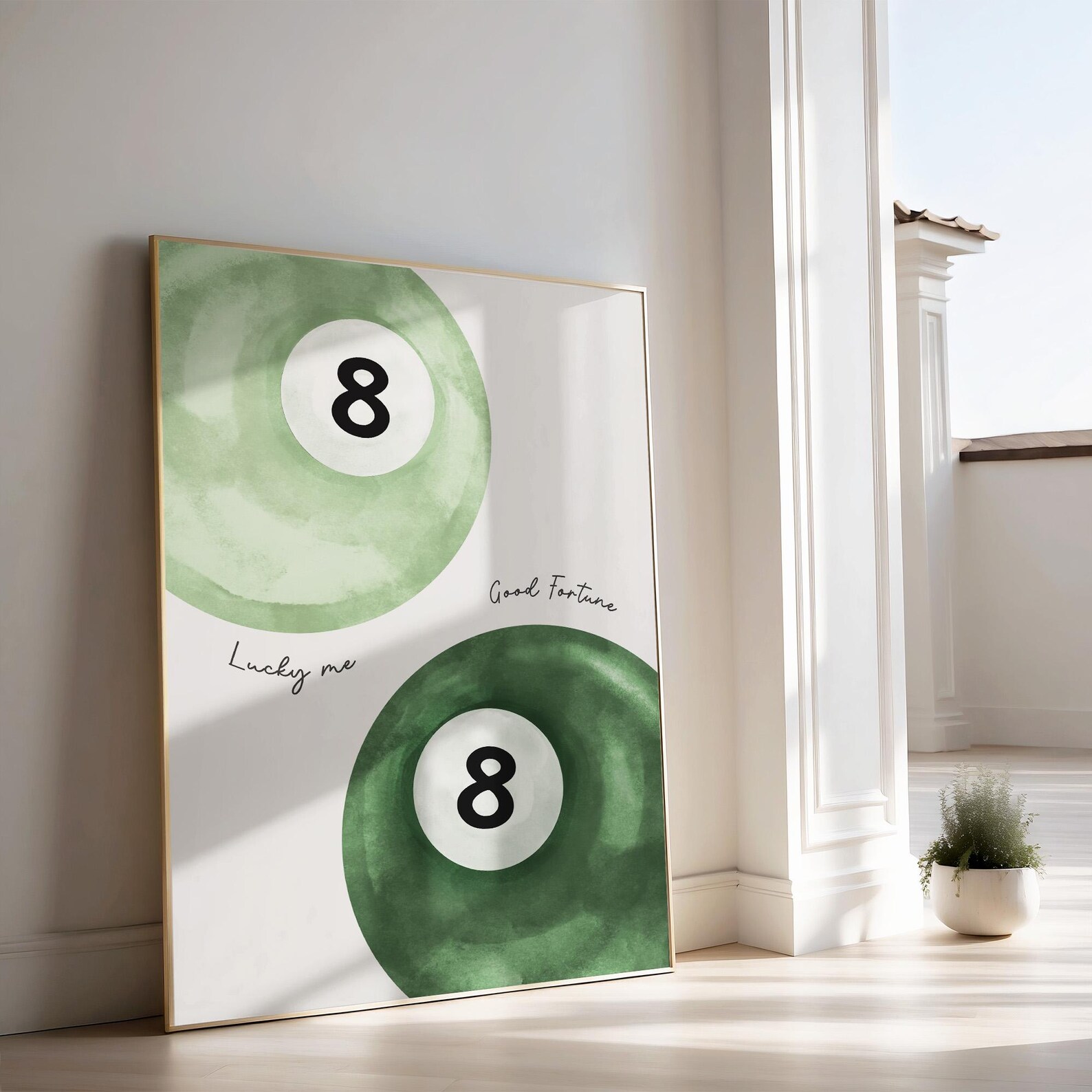 Vintage 8 Ball Print, Lucky Pool Ball Wall Art, Retro Hand Drawn ...