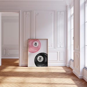 Vintage 8 Ball Print, Lucky Pool Ball Wall Art, Retro Hand Drawn Poster ...