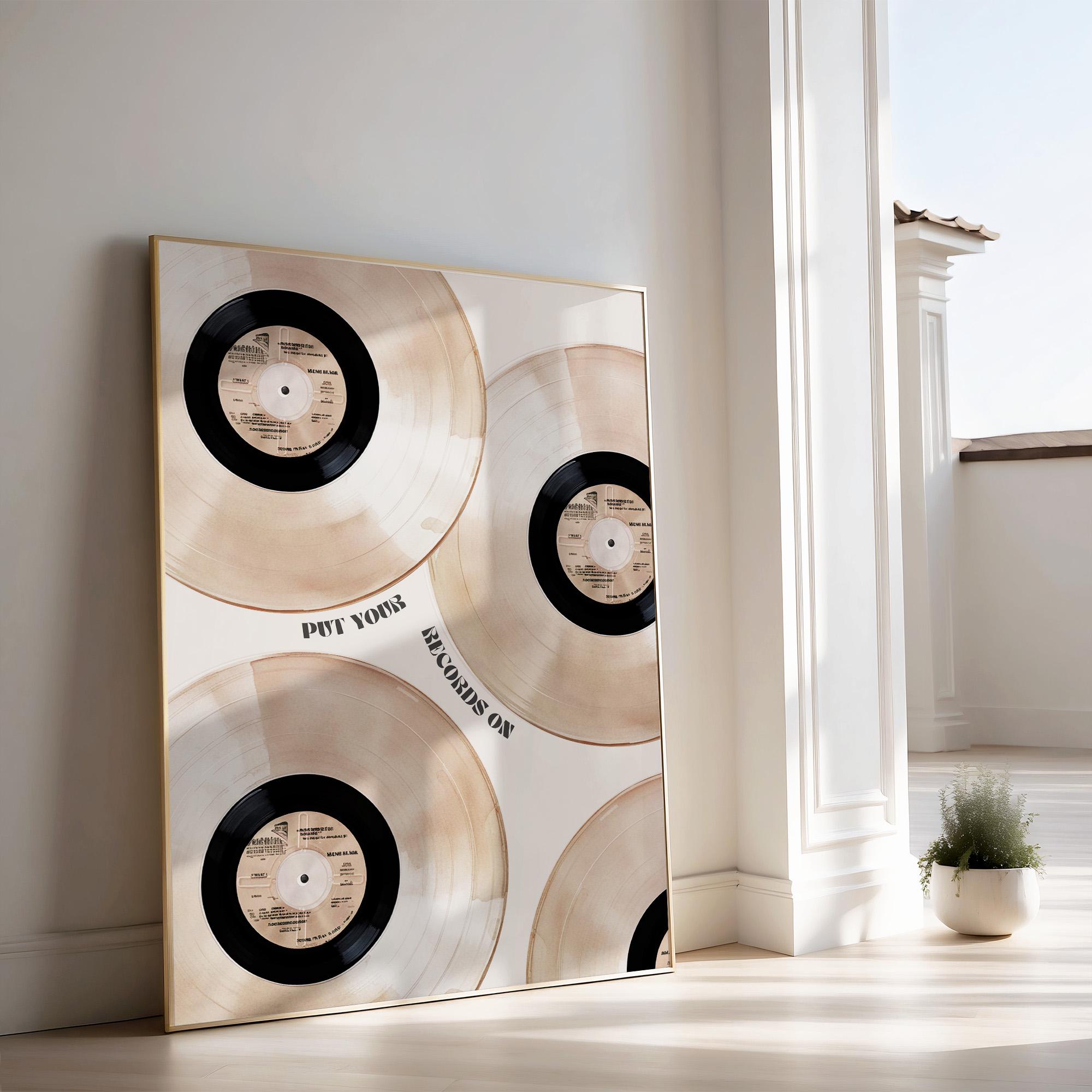 Vinyl Record Wall Art Print, Trendy Retro Music Poster, Maximalist ...