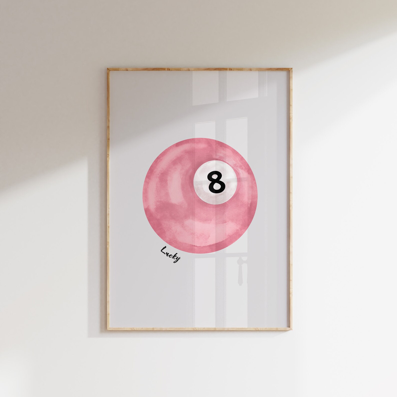 Vintage Pool Ball Print, Lucky 8 Ball Wall Art, Retro Hand Drawn Poster ...