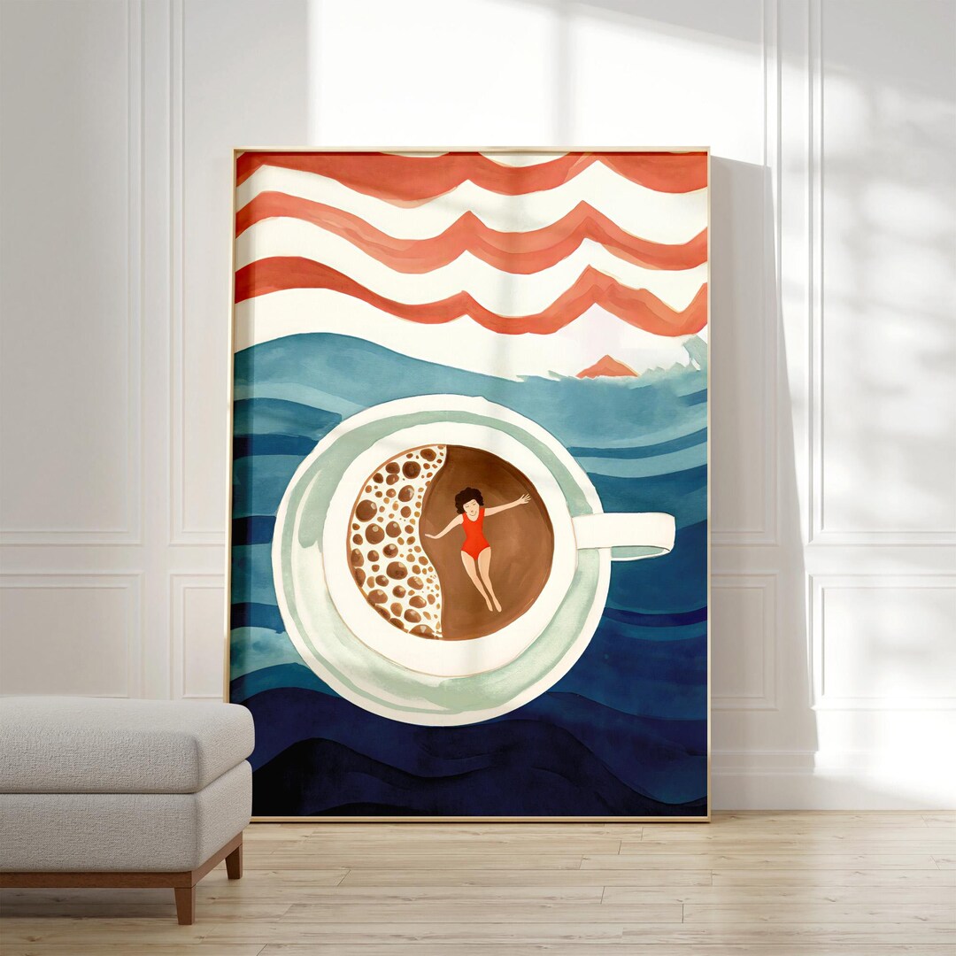 Coffee Station Wall Art, Coffee Diver Poster Print, Coffee Lover Gifts ...