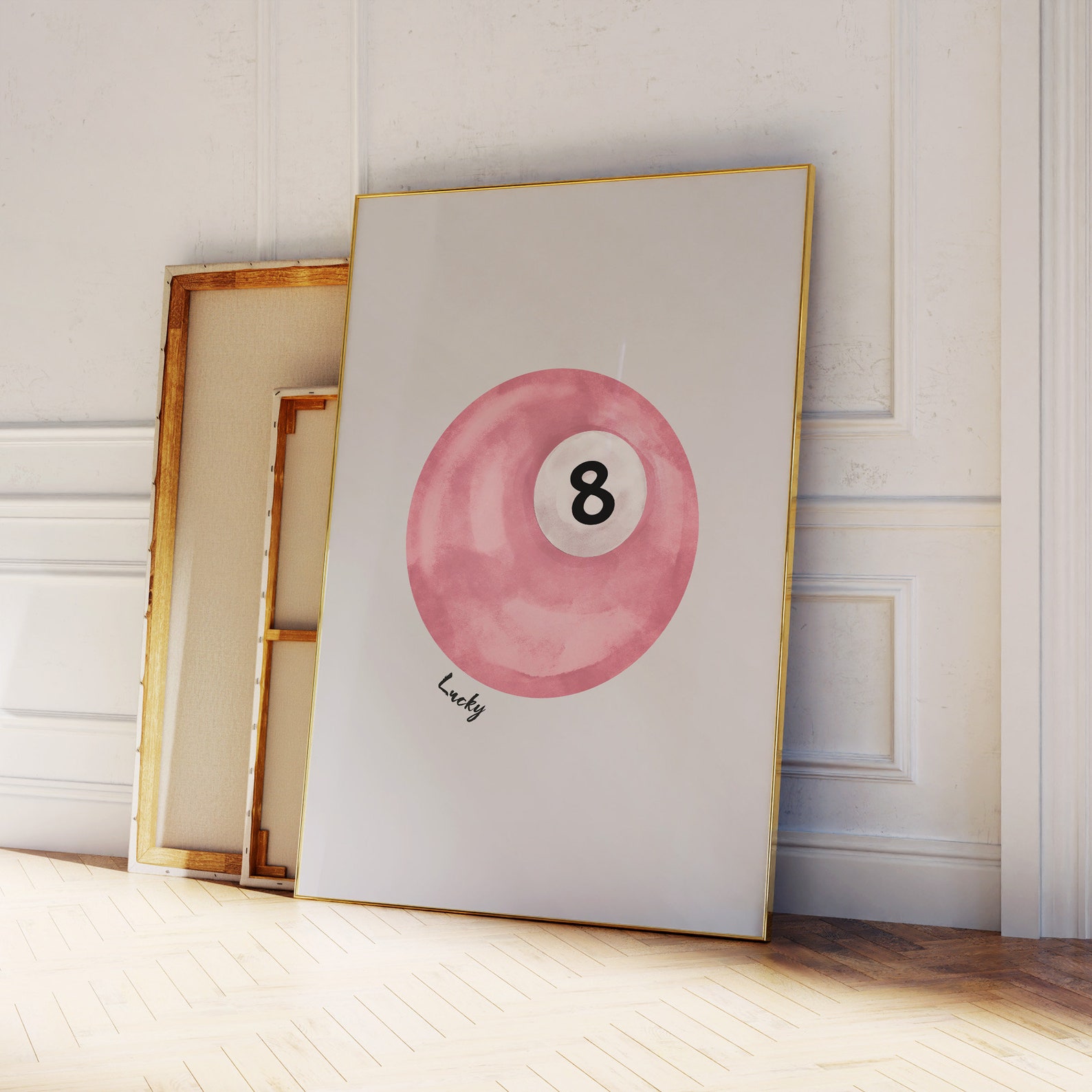 Vintage Pool Ball Print, Lucky 8 Ball Wall Art, Retro Hand Drawn Poster ...