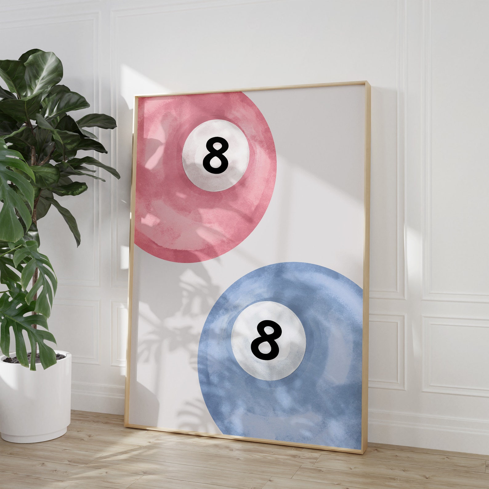 Vintage 8 Ball Print, Lucky Pool Ball Wall Art, Retro Hand Drawn Poster ...