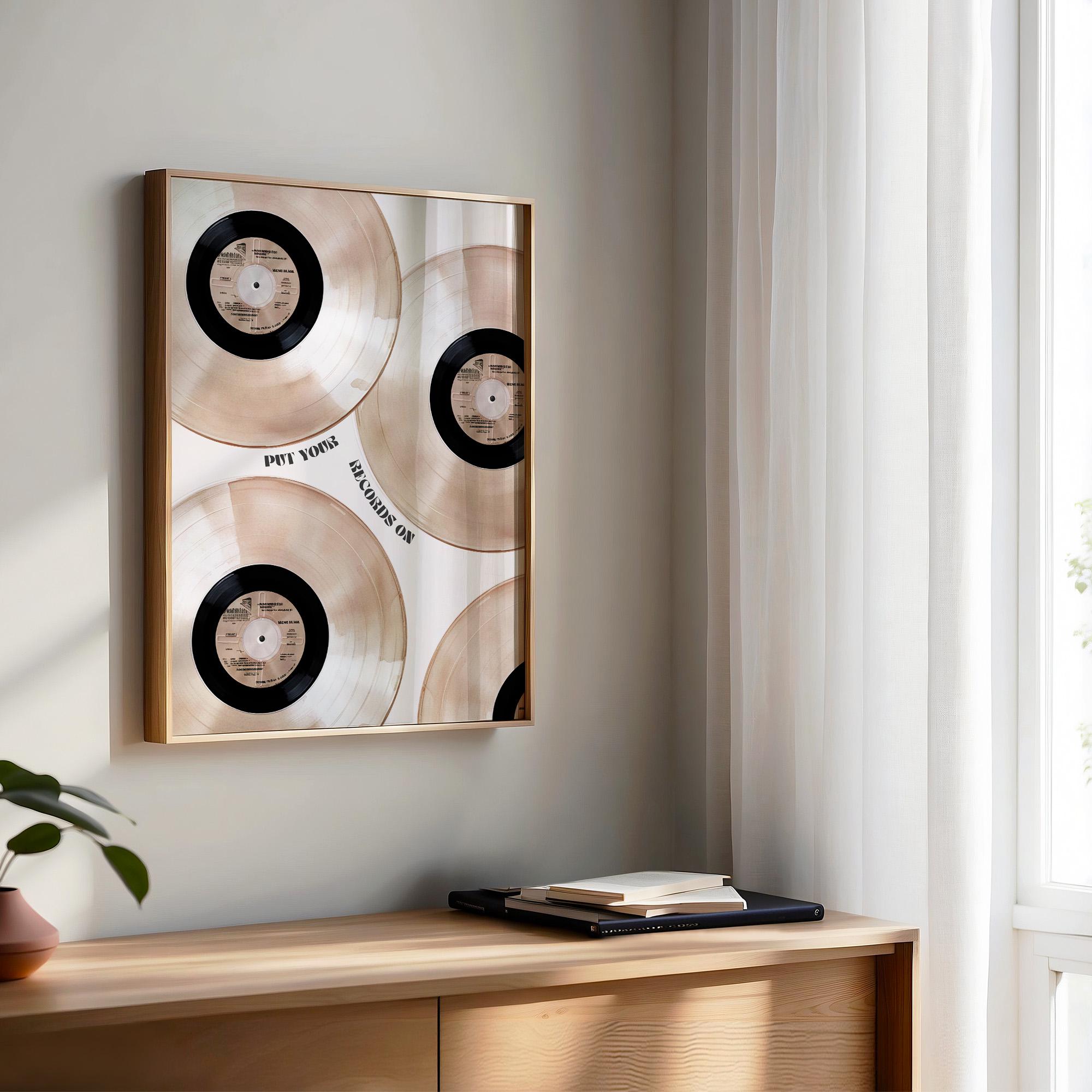 Vinyl Record Wall Art Print, Trendy Retro Music Poster, Maximalist ...