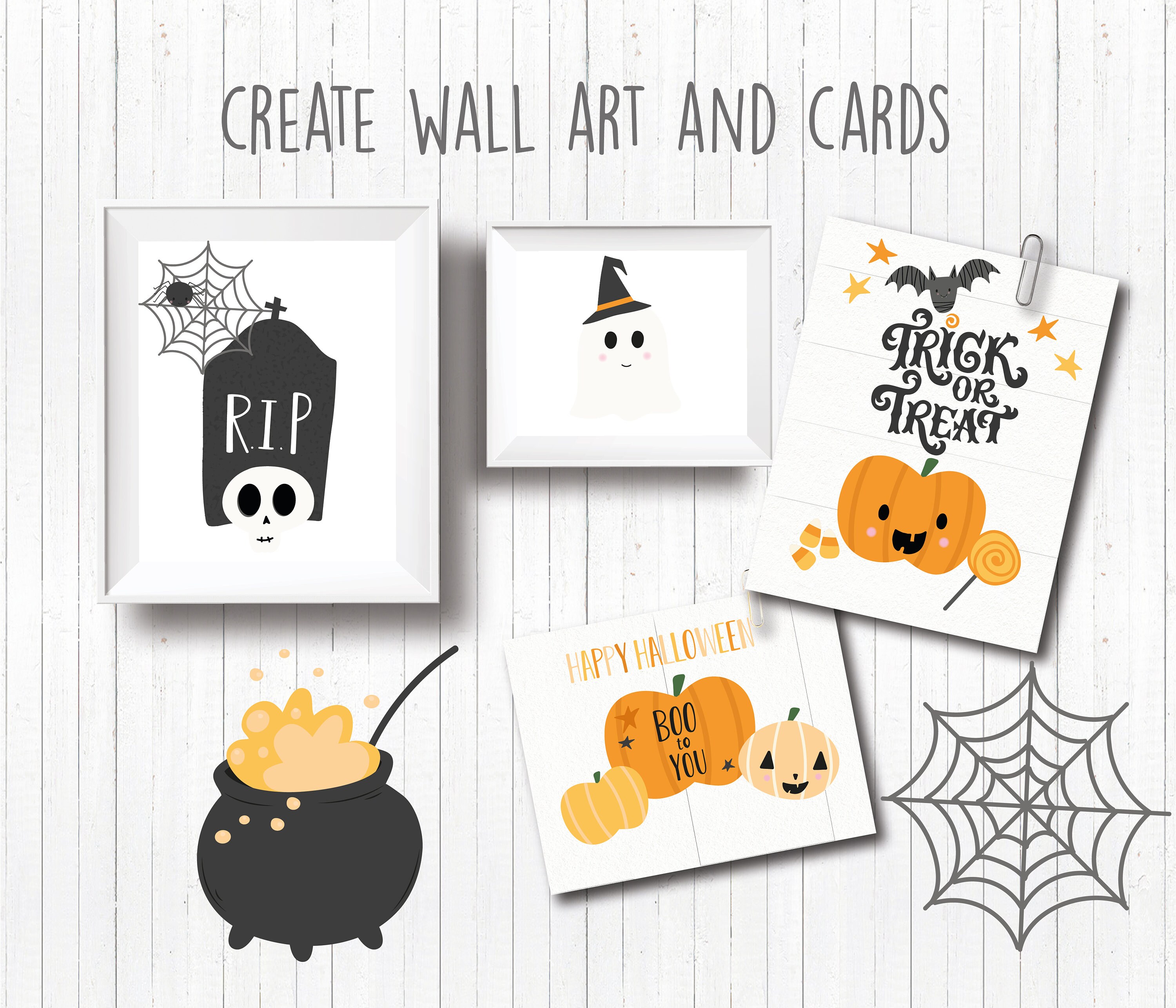 Halloween Digital Clip Art Set - Etsy