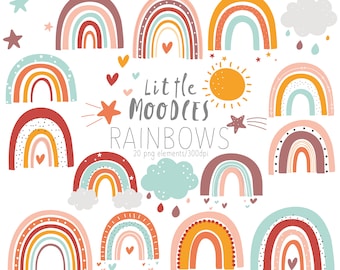 Colourful Rainbows, Digital Clip Art Set - Etsy